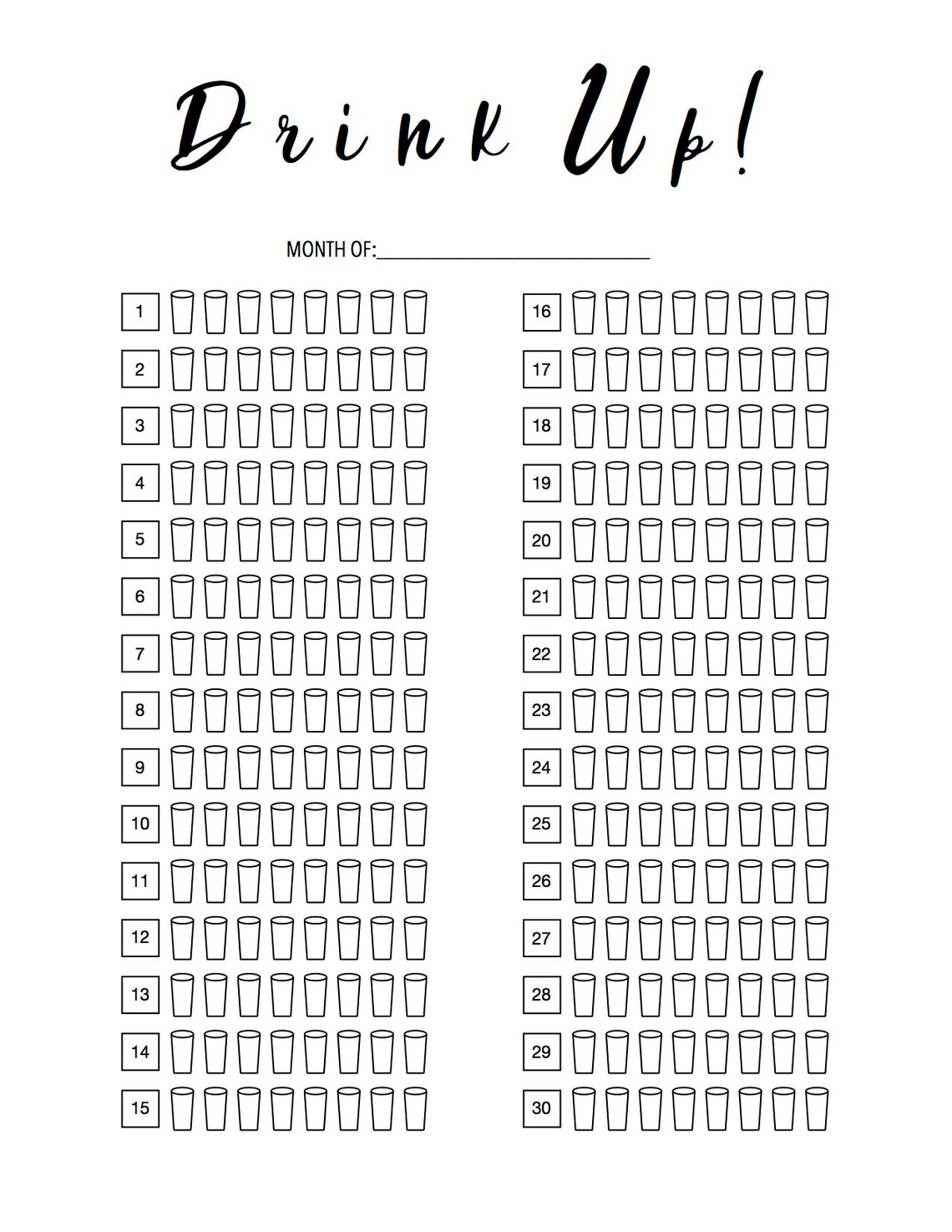 Water Intake Printable Water Tracker Printbalegoodnote - Etsy