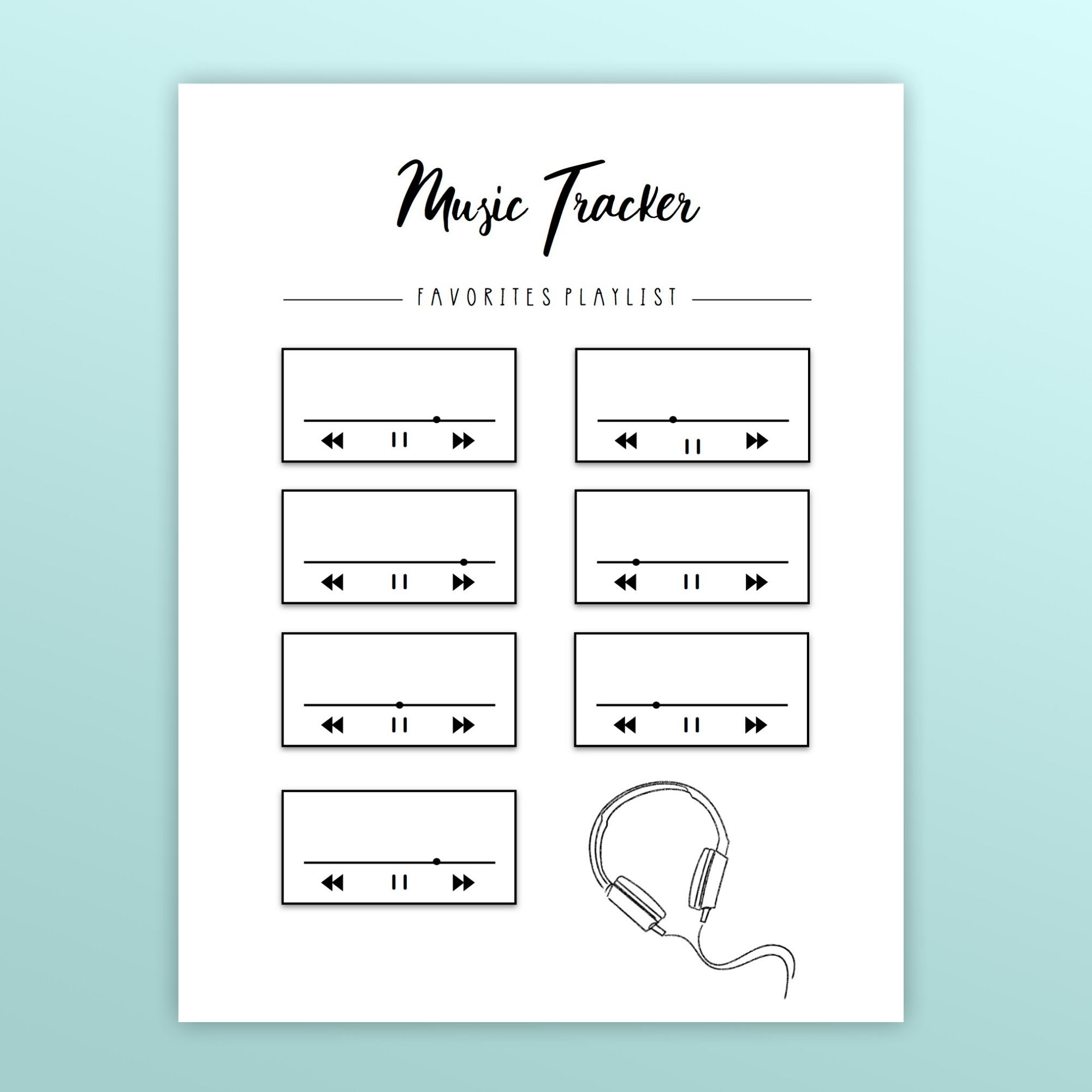 Music Trackerplaylist Tracker Printablegoodnote - Etsy
