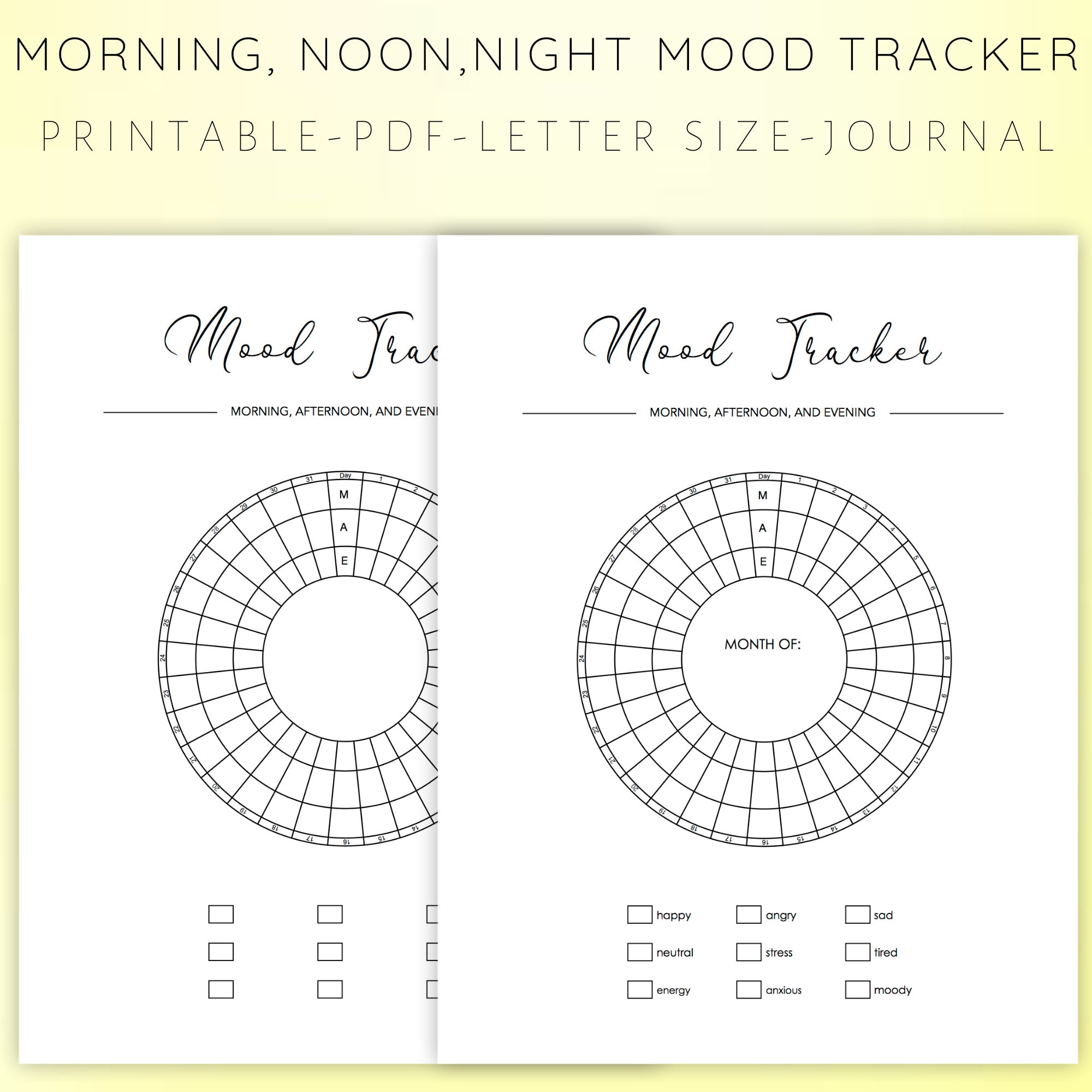 Mood Tracker Printables Journal Printables• Mood Tracker• Bullet ...