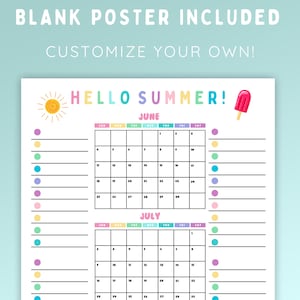 Summer Calendar Printable - Etsy