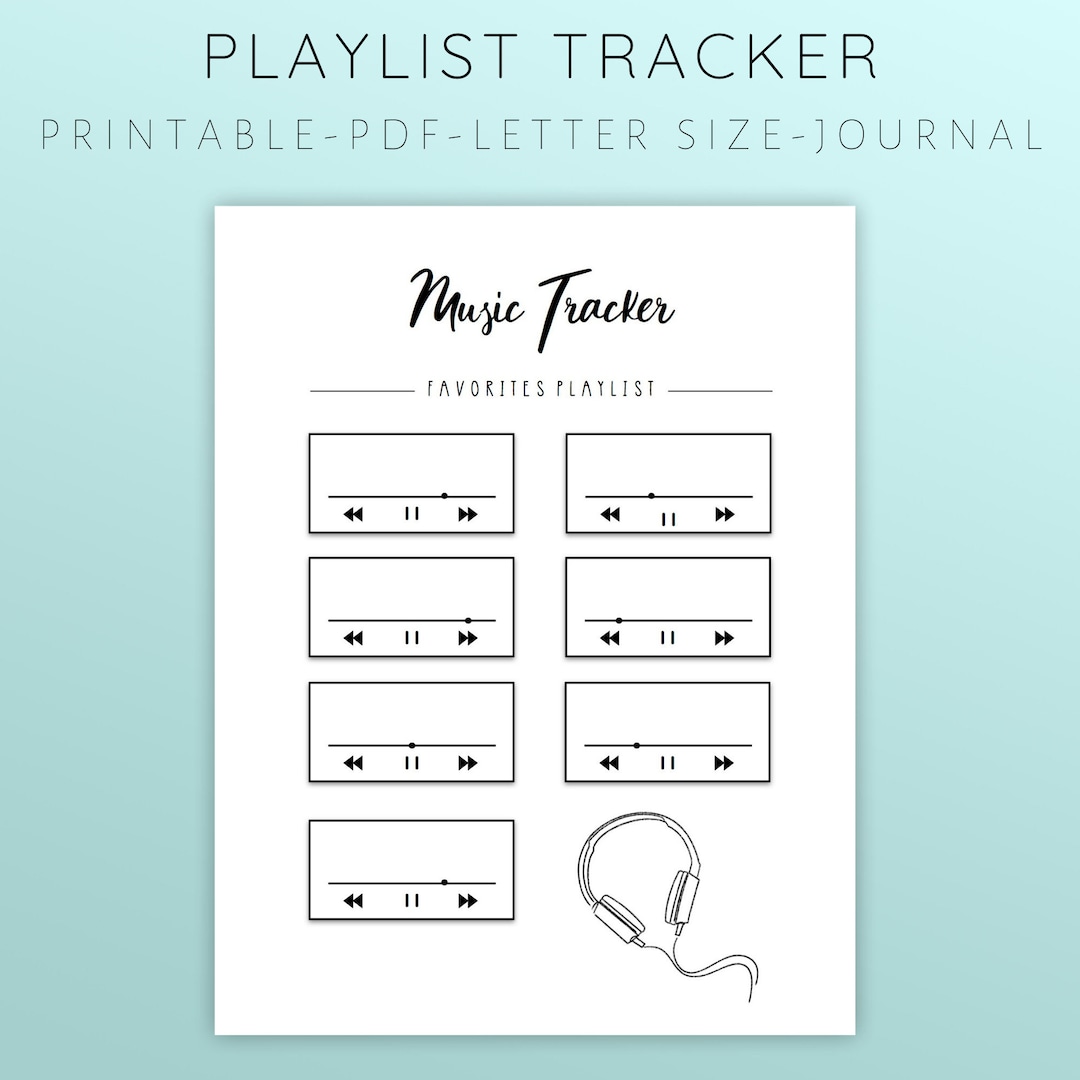 Music Trackerplaylist Tracker Printablegoodnote - Etsy