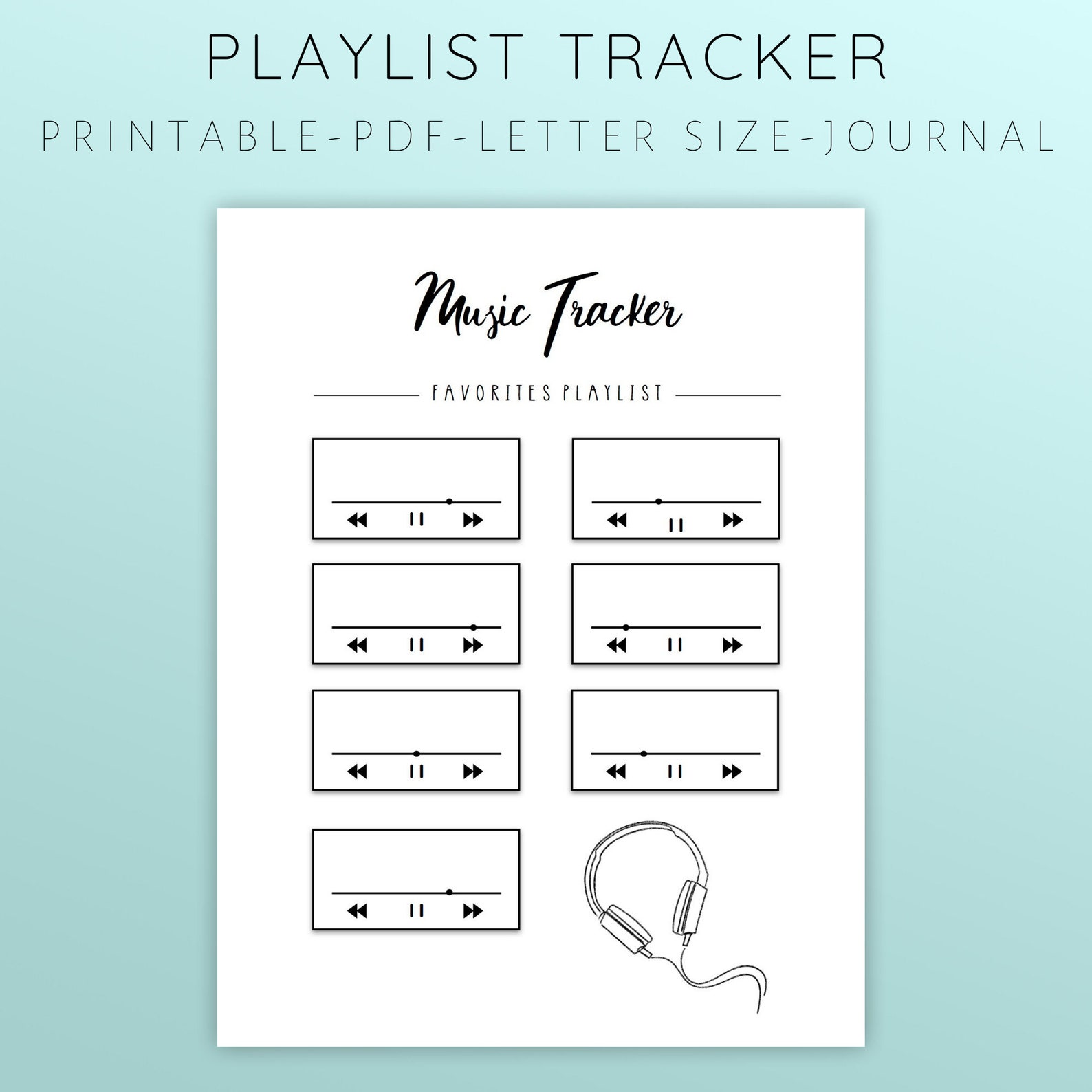 Music Trackerplaylist Tracker Printablegoodnote - Etsy