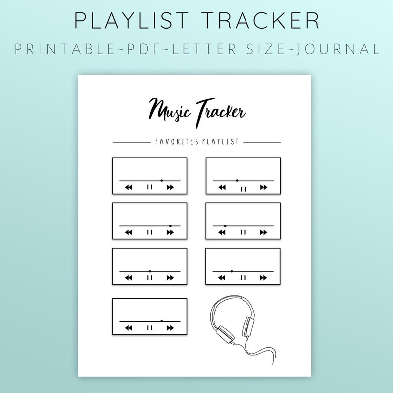 Music Trackerplaylist Tracker Printablegoodnote - Etsy