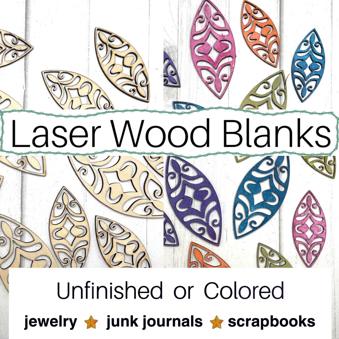 Wood Laser Filigree Marquis 15 Pcs Earring Pendant Set DIY Jewelry ...