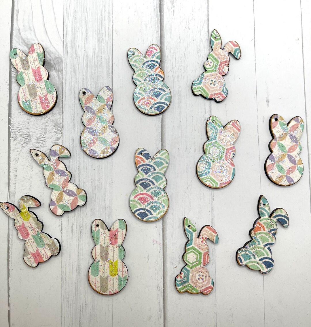 Pendant Easter Bunny Rabbit 12 Pieces Easter Embellishments Easter ...
