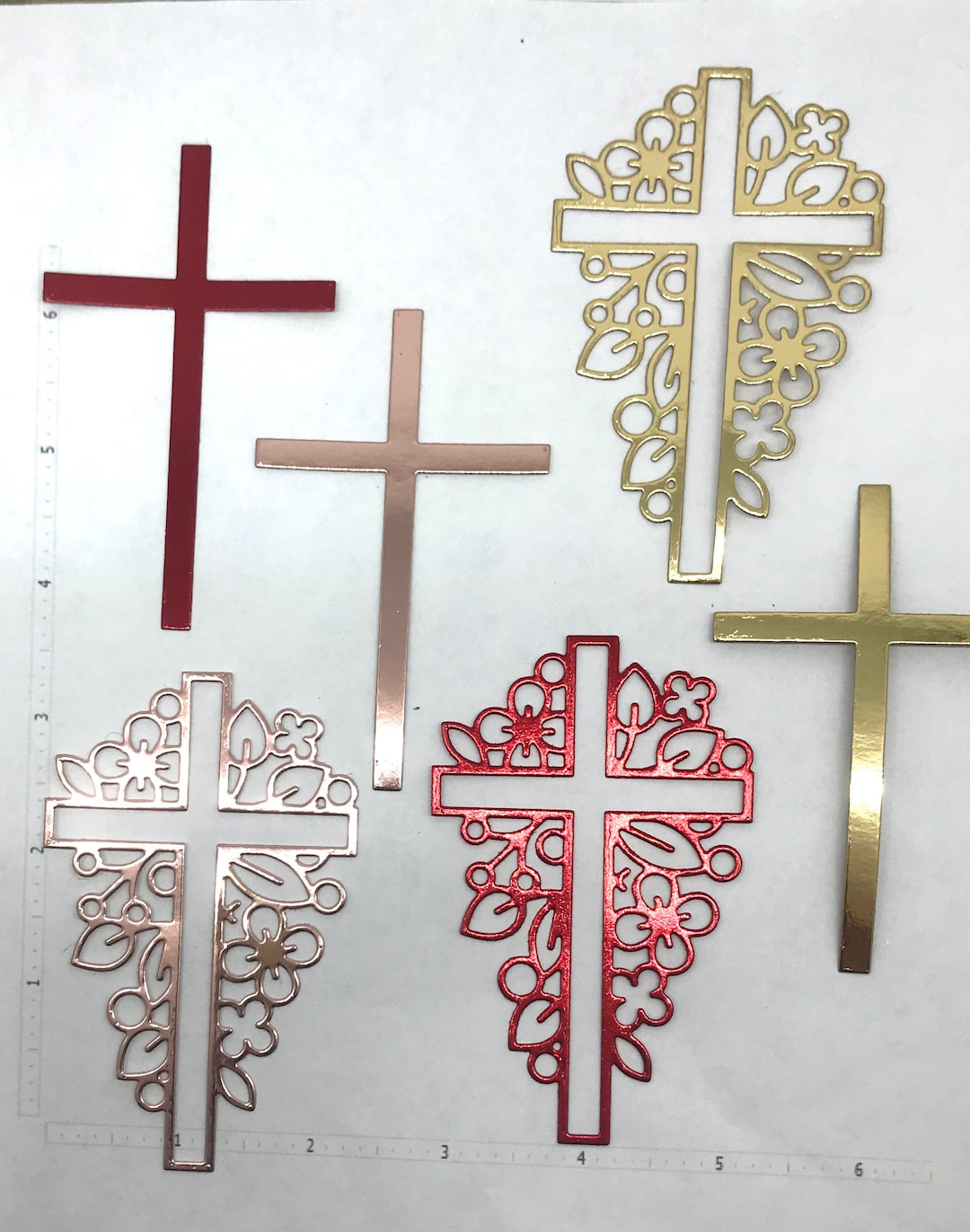 Die Cuts Flower Cross - 10 Pieces- Pearl Mirror Cardstock - Easter ...