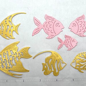 Die Cuts Fish 18 Pieces Foil Glitter Basic Cardstock Fish Die Cuts ...