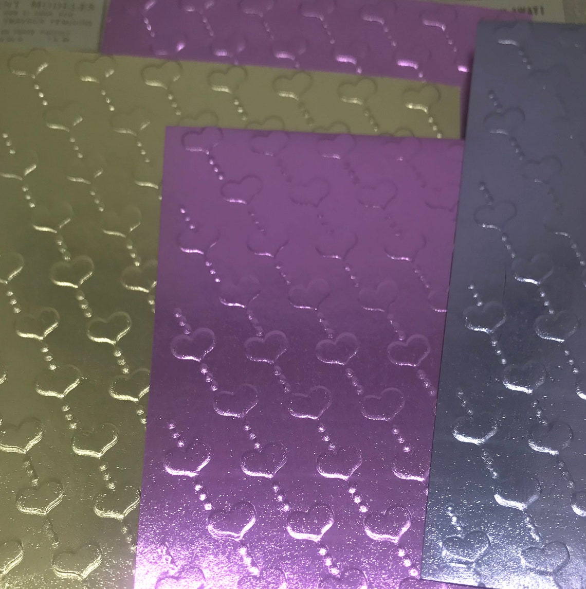 Metallic Heart Embossed Background Sheets - 6 Pieces - Cardstock 4.25x5 ...