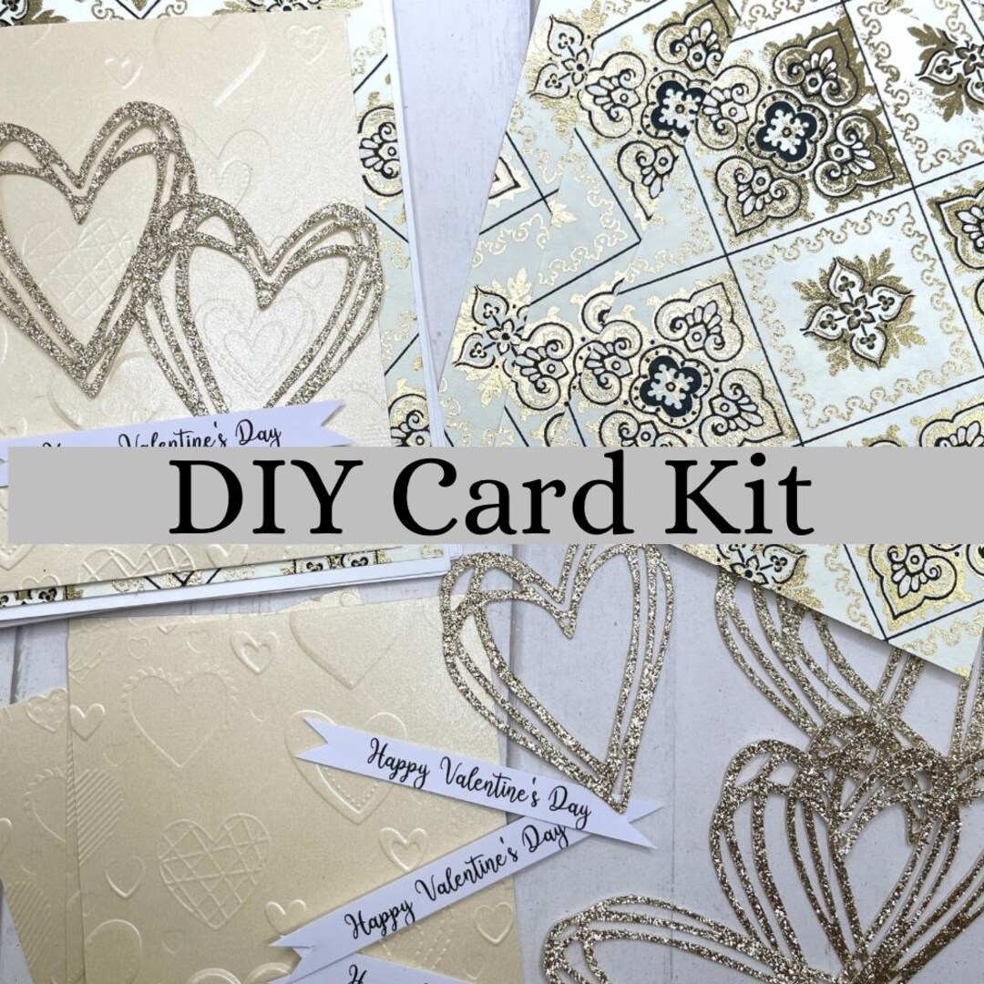 DIY Valentines Day Card Kit 6 Cards Make Your Own Holiday Greeting ...