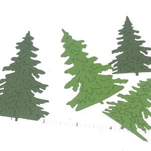 Die Cuts Christmas Pine Trees 15 Pieces Foil Mirror Glitter Basic ...