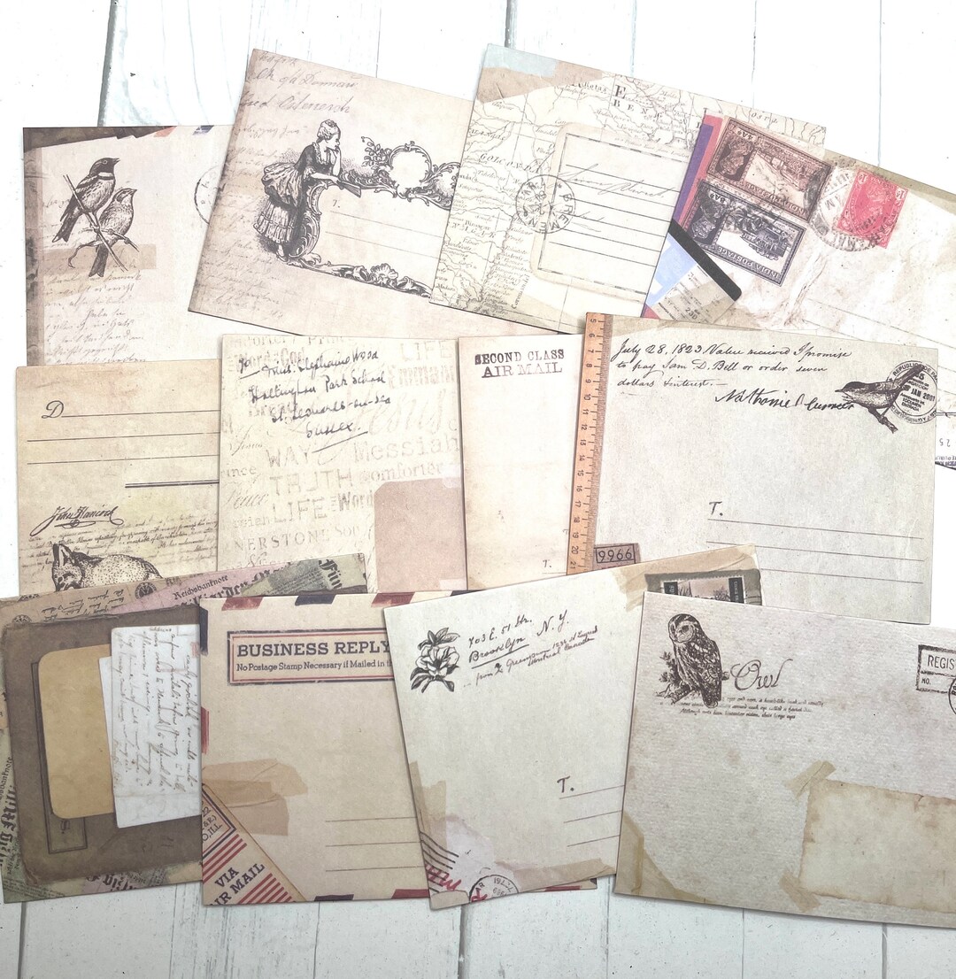 Vintage Style Envelopes Ephemera 24 Distressed Envelopes Small ...