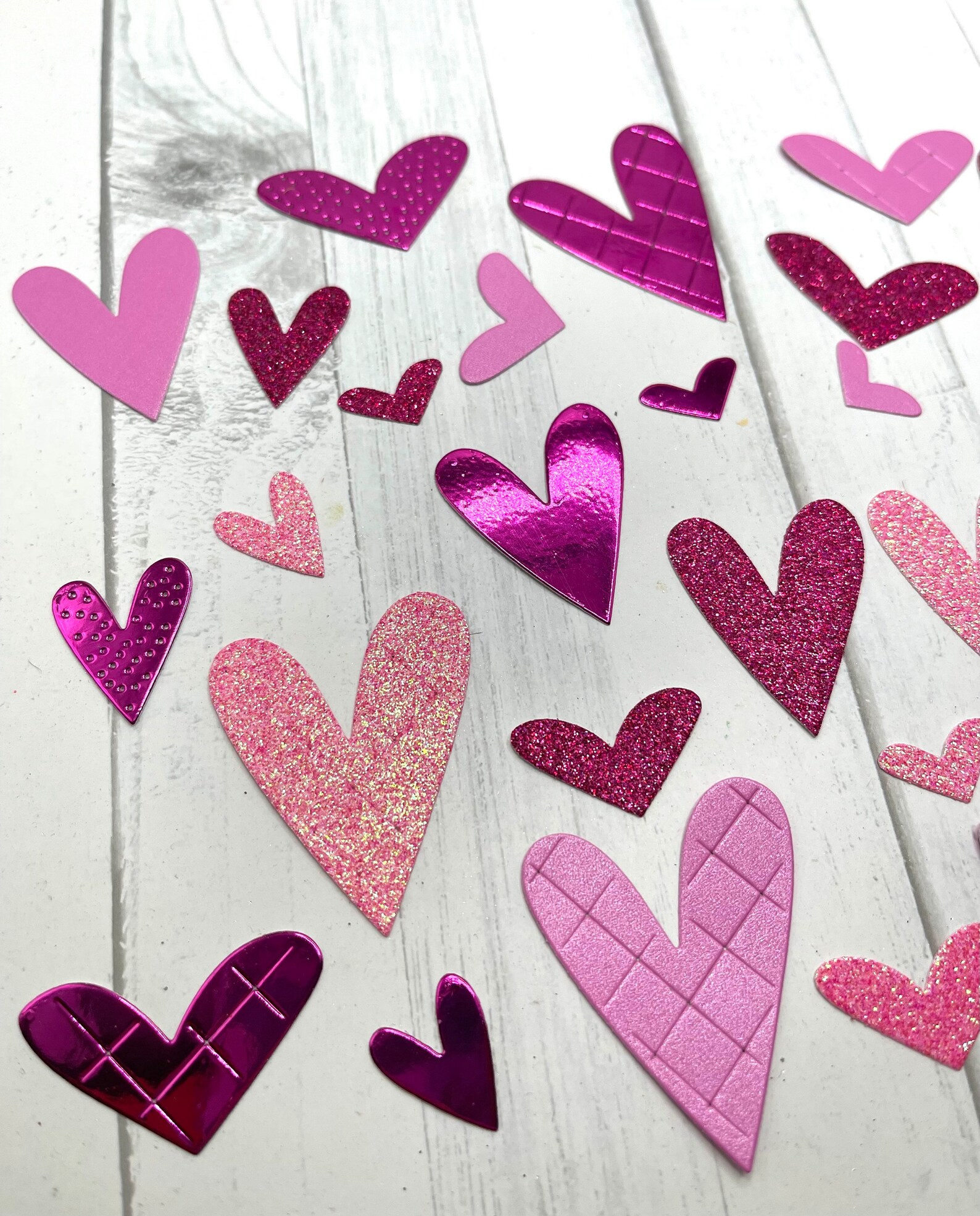 Die Cuts Small Hearts - 32 Pieces - Heart Cut Outs - Glitter Foil ...