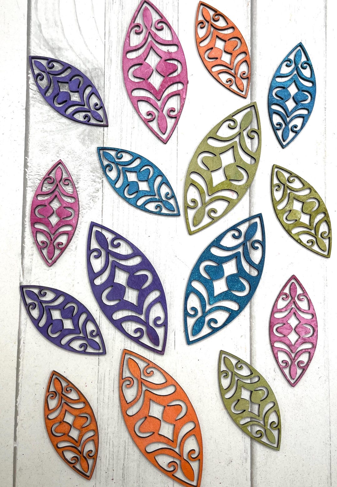 Wood Laser Filigree Marquis 15 Pcs Earring Pendant Set DIY Jewelry ...