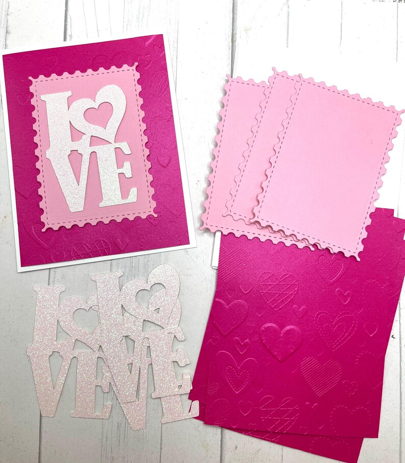 DIY Valentines Day Card Kit 4 Cards Make Your Own Holiday Greeting ...