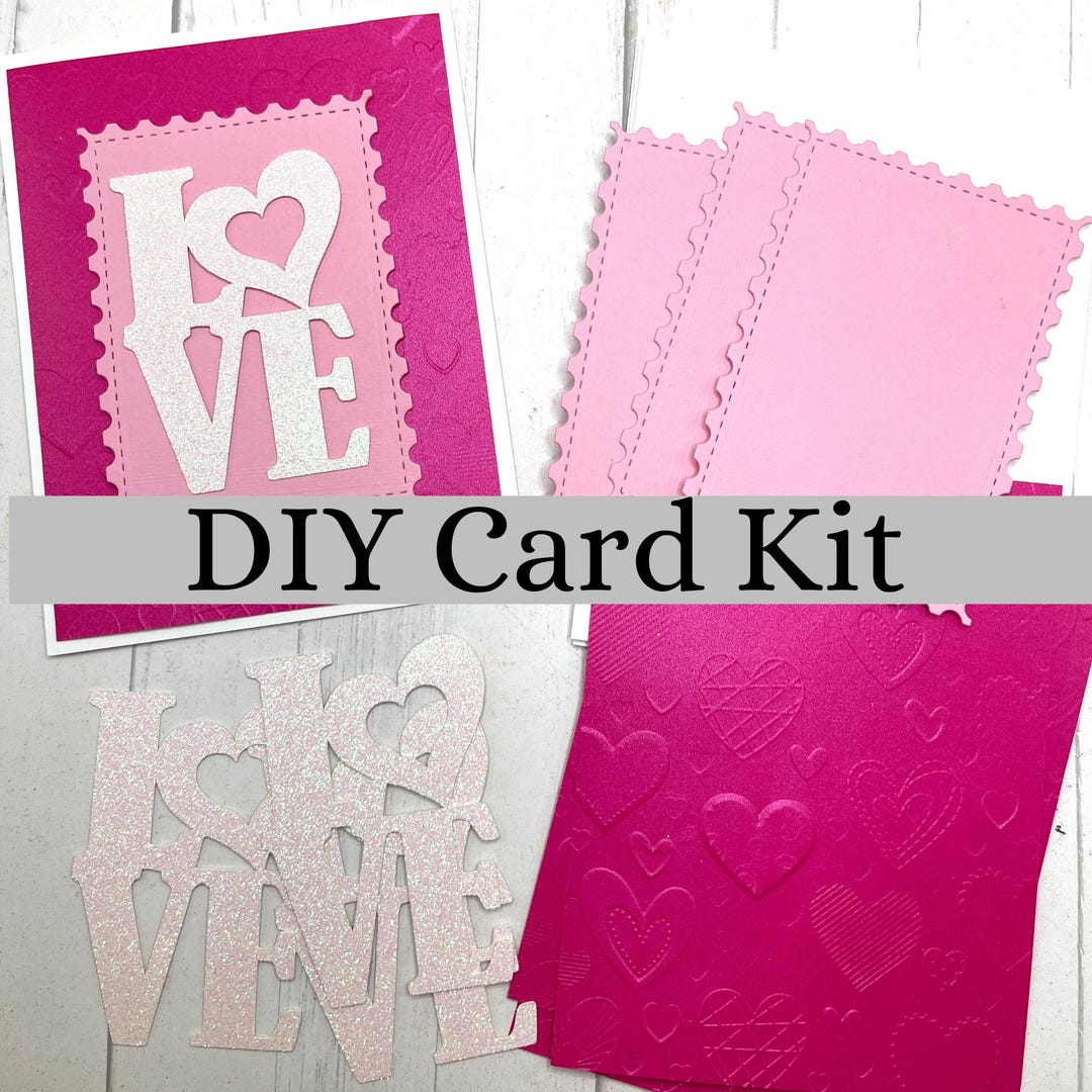 DIY Valentines Day Card Kit 4 Cards Make Your Own Holiday Greeting ...