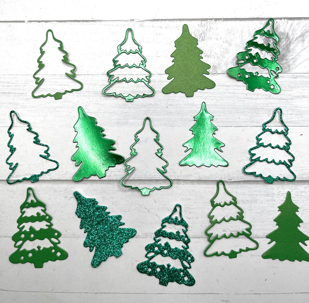 Die Cuts Christmas Layering Pine Trees 15 Pieces Cardstock Pine Tree ...