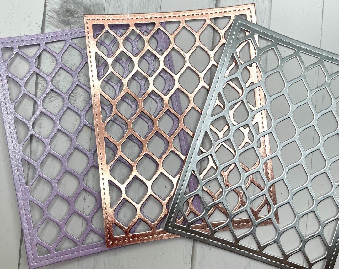 Foil Cardstock Die Cut Backgrounds, Net Pattern, Card Making (6 Pieces ...