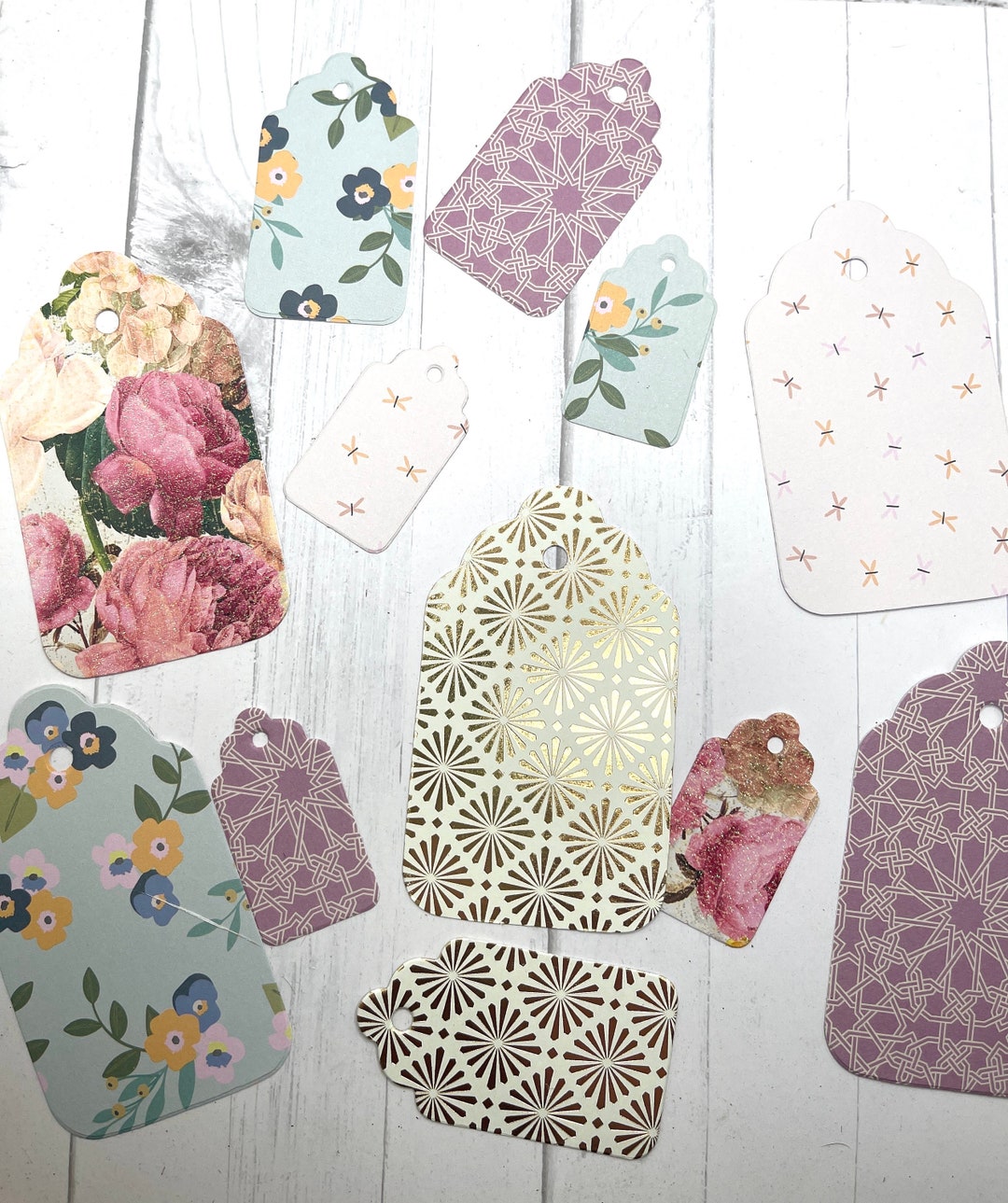 Floral Gift Tags Assortment 30 Pieces Junk Journal Tags Variety Tag Set ...