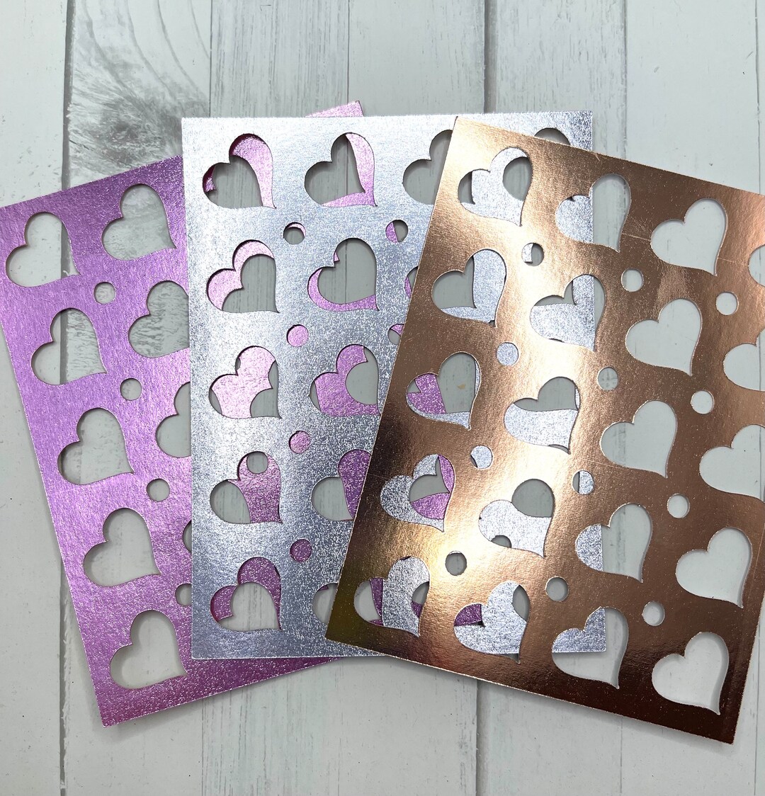 Die Cuts Heart Background 6 Pieces Foil Basic Cardstock Card ...