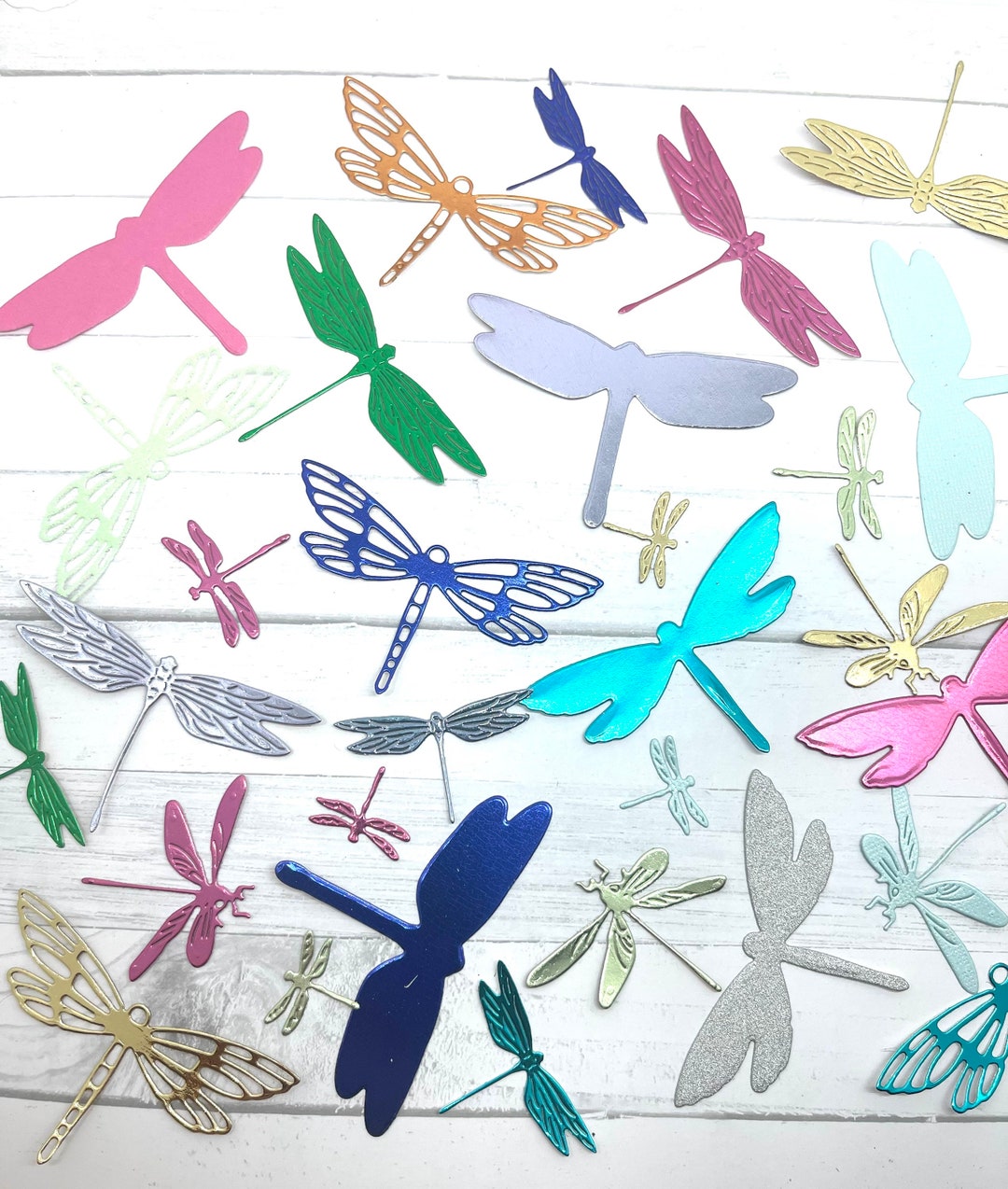 Die Cuts Dragonfly 20 Pieces Mirror Glitter Specialty Basic Cardstock ...
