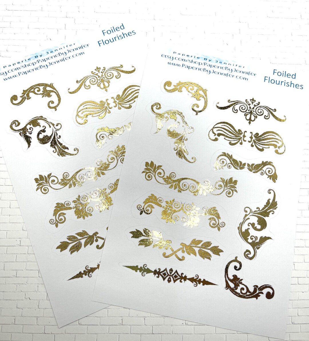 Journal Stickers Foiled Flourishes 2 Sheets 22 Stickers Journal ...