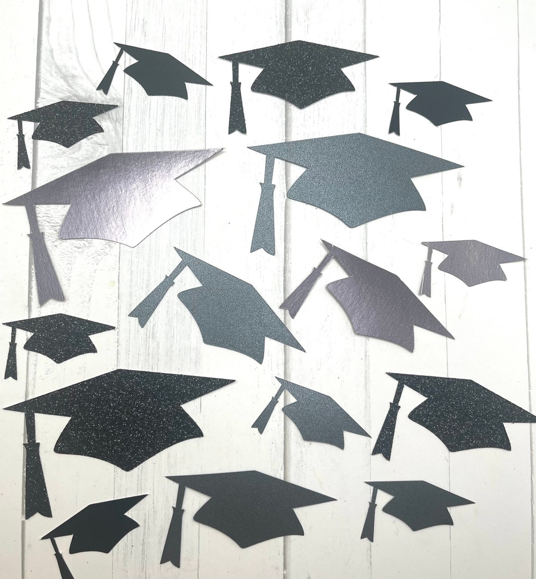 Die Cuts Graduation Hats 15 Pieces Mirror Glitter Specialty Cardstock ...