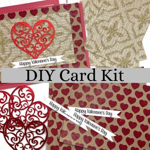 DIY Valentines Day Card Kit 4 Cards Make Your Own Holiday Greeting ...