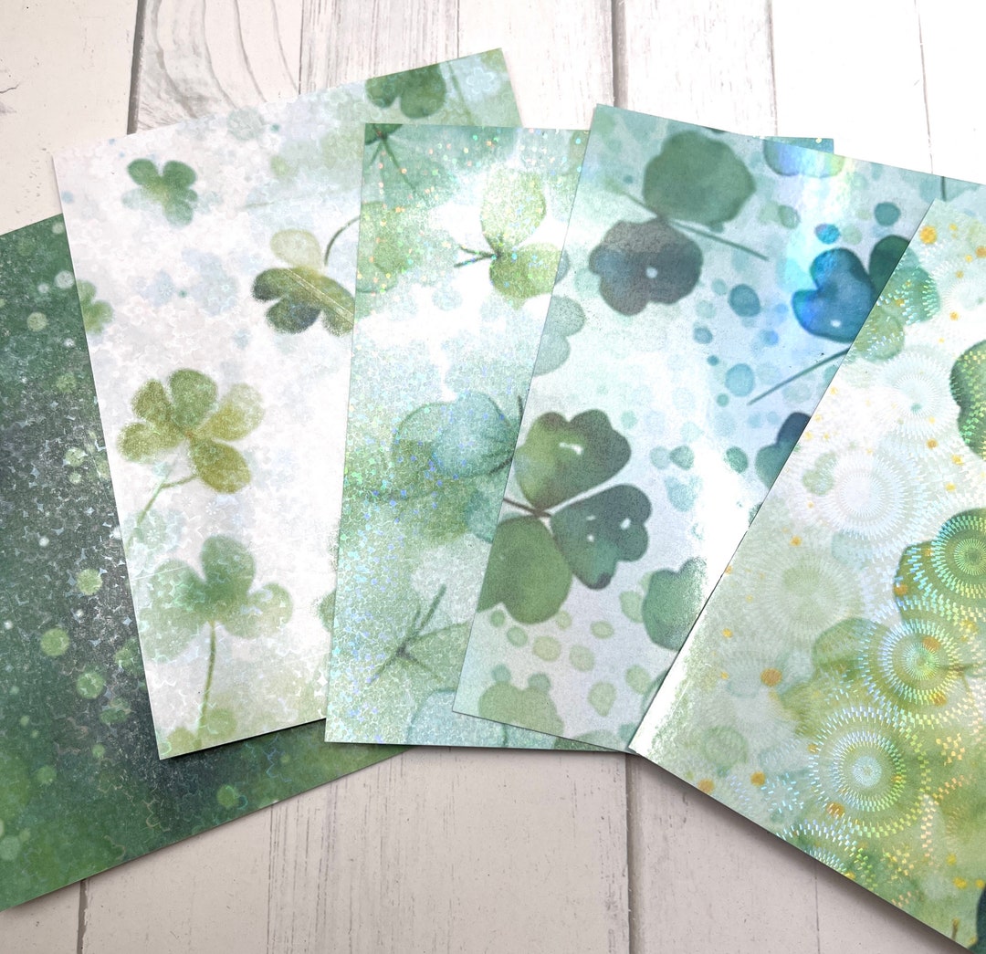Holographic Shamrock Art Background Sheets 4 Pieces Cardstock 4x5.25 ...