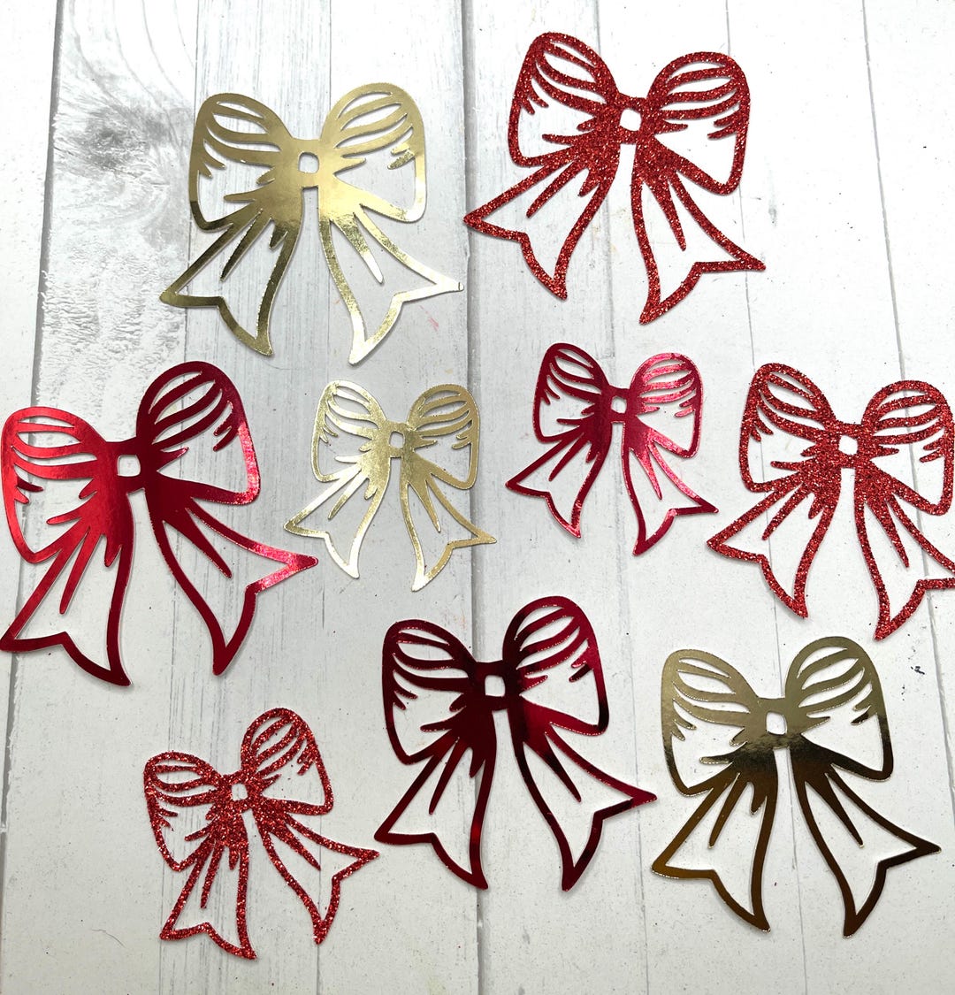 Die Cuts Fancy Bows 20 Pieces Mirror Glitter Cardstock Bow Die Cuts ...