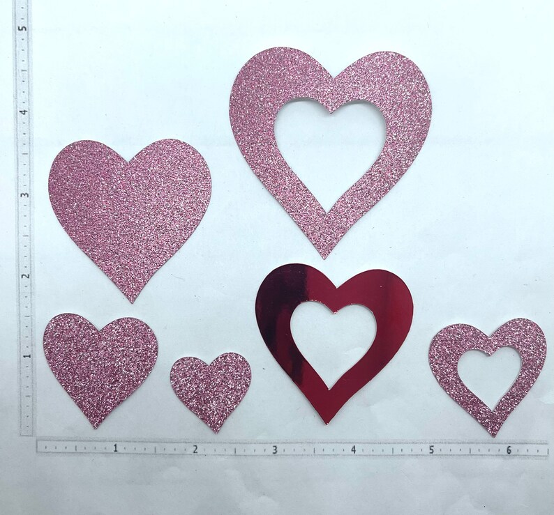 Die Cuts Classic Foiled Heart 20 Pieces Cardstock Heart Die Cuts Foiled ...