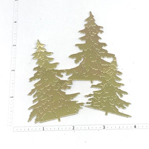 Die Cuts Christmas Pine Trees 15 Pieces Foil Mirror Glitter Basic ...