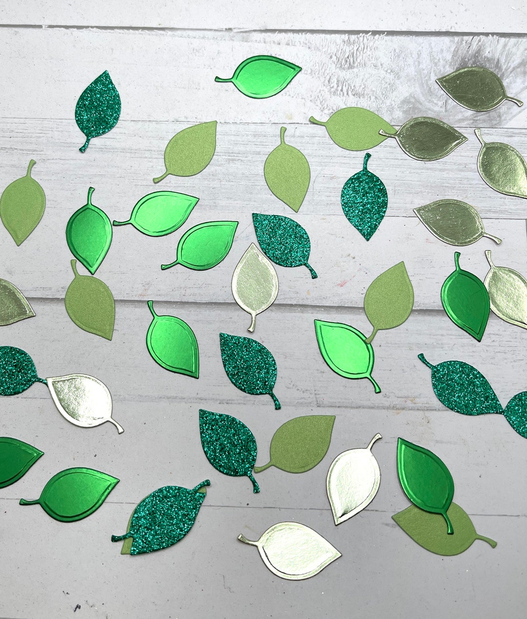 Die Cuts Small Birch Leaf Sprays 40 Pieces Foil Mirror Basic Cardstock ...