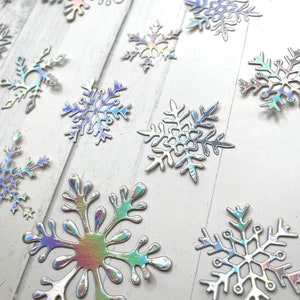 Die Cuts Snowflakes Winter Intricate 16 Pieces Holographic Mirror Basic ...