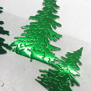 Die Cuts Christmas Pine Trees 15 Pieces Foil Mirror Glitter Basic ...