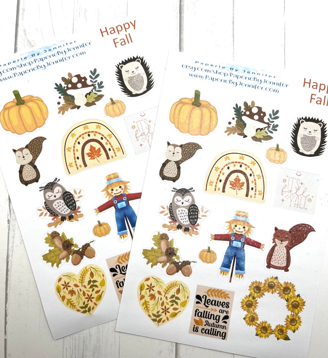 Art Stickers Happy Fall 2 Sheets 30 Stickers Journal Embellishments ...