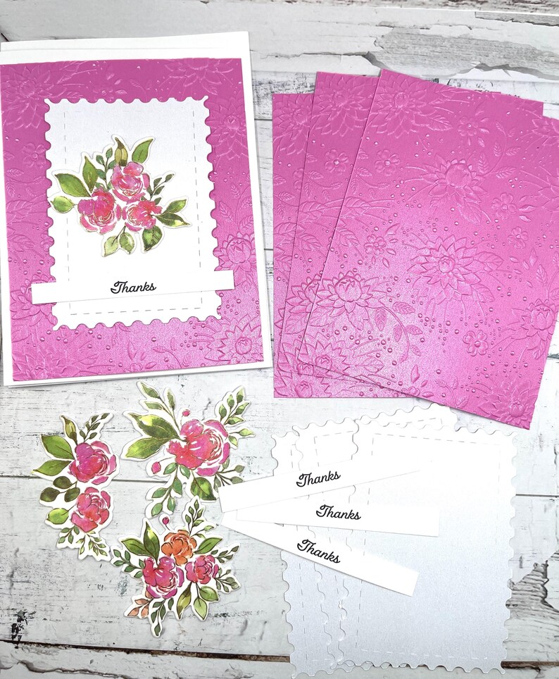 DIY Pink Flowers Card Kit - 4 Cards - Make Your Own All Occasion ...