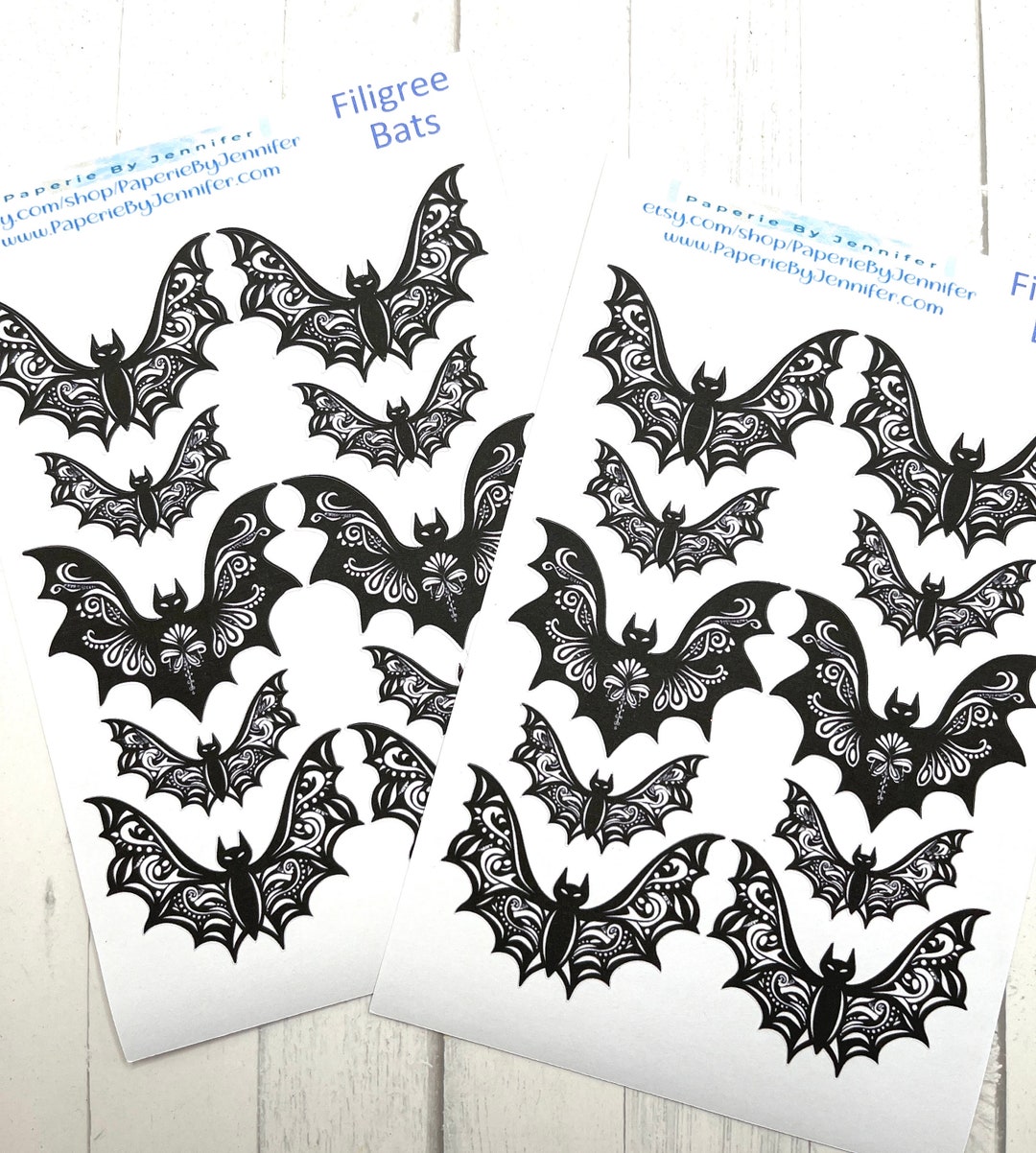Art Stickers Filigree Bats 2 Sheets 20 Stickers Journal Embellishments ...