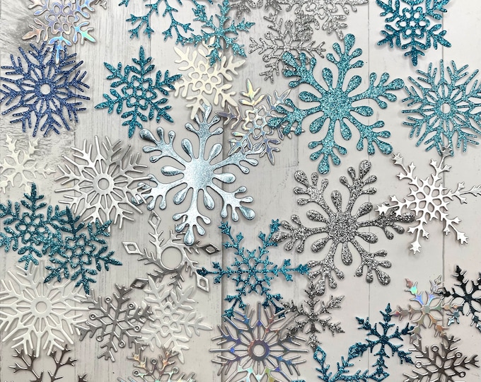Snowflakes Winter Punch Paper Die Cut Set of 50 Scrapbook - Etsy