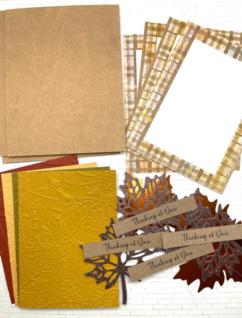DIY Fall Card Kit - 4 Cards - Make Your Own Autumn Greeting Cards ...