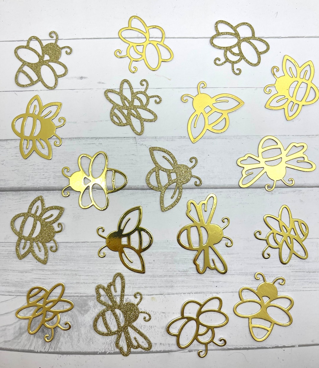 Die Cuts Bees 18 Pieces Foil Mirror Glitter Basic Cardstock Bees Die ...