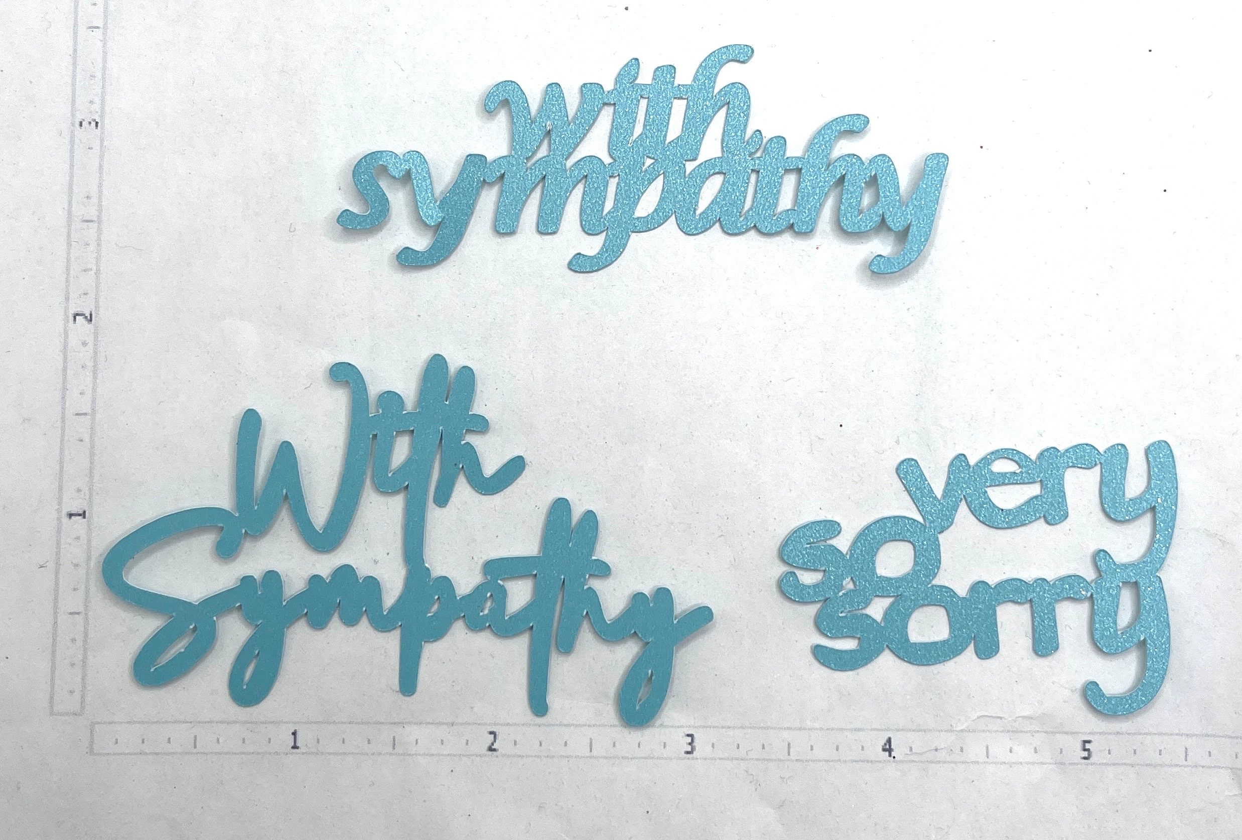 Die Cuts WITH SYMPATHY Sentiment - 15 Pieces - Foil Mirror Glitter ...