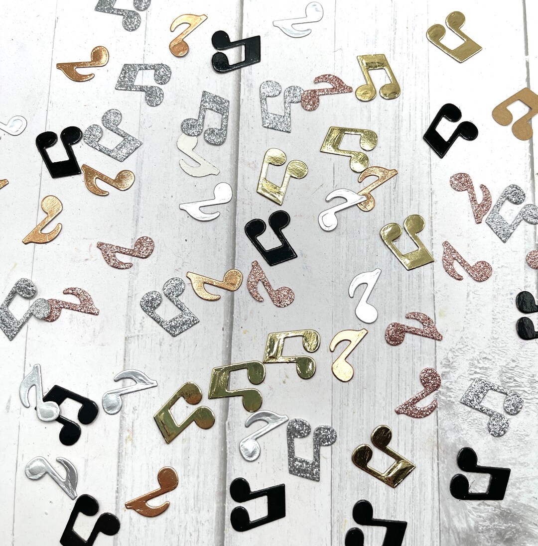 Die Cuts Tiny Music Notes 60 Pieces Mirror Glitter Cardstock Notes Die ...