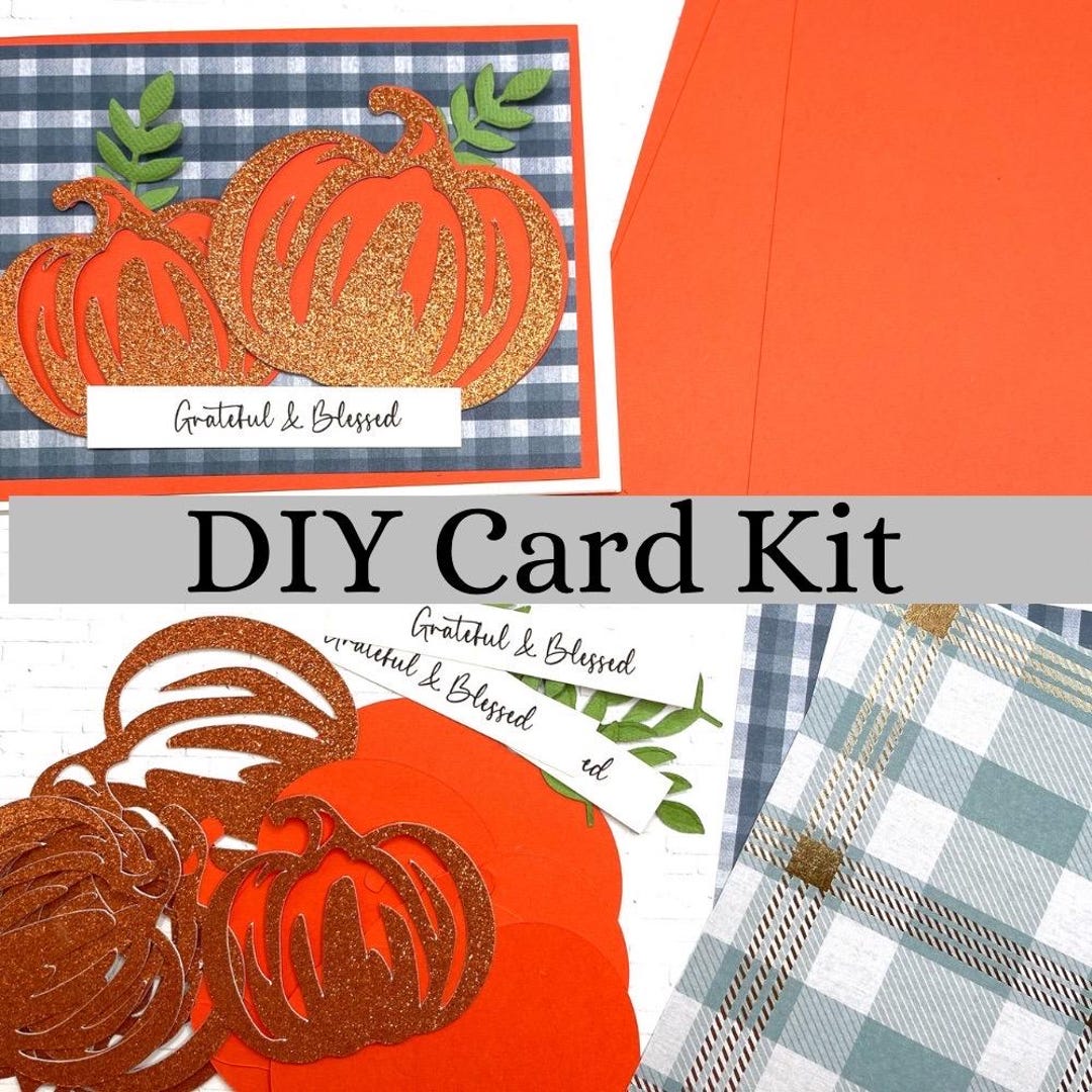 DIY Fall Card Kit 4 Cards Make Your Own Pumpkin Greeting Cards Fall A2 ...