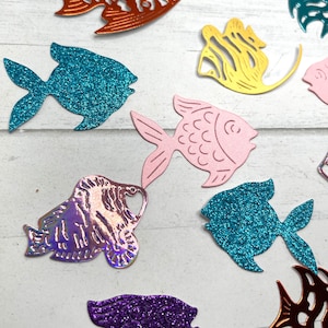Die Cuts Fish 18 Pieces Foil Glitter Basic Cardstock Fish Die Cuts ...