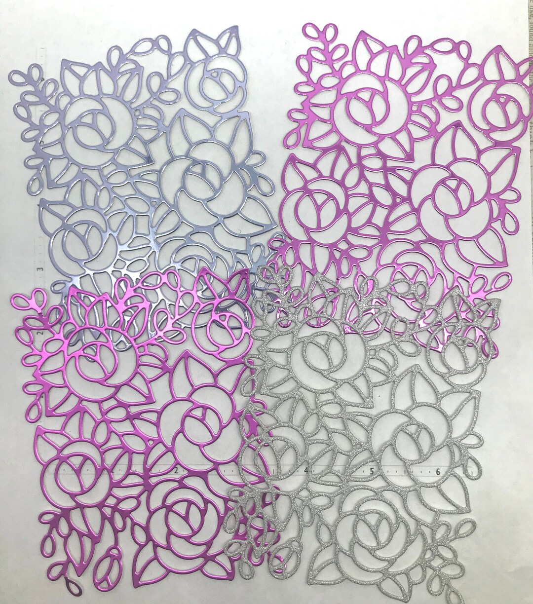 Die Cuts Roses Background 6 Pieces Foil Specialty Basic Cardstock ...