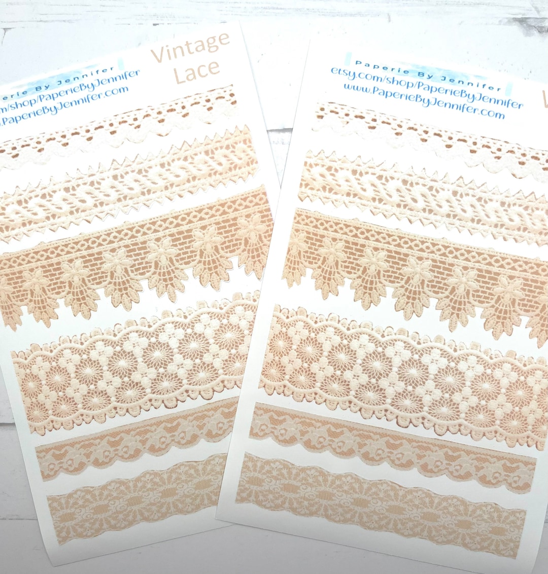 Art Stickers Vintage Lace Borders 2 Sheets 12 Stickers Journal ...