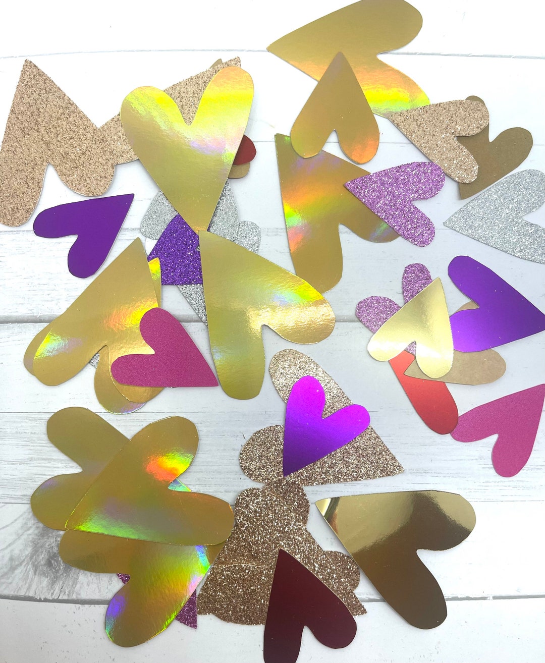 Die Cuts Heart Shapes Modern Hand Cut Hearts 75 Pieces Mirrored ...