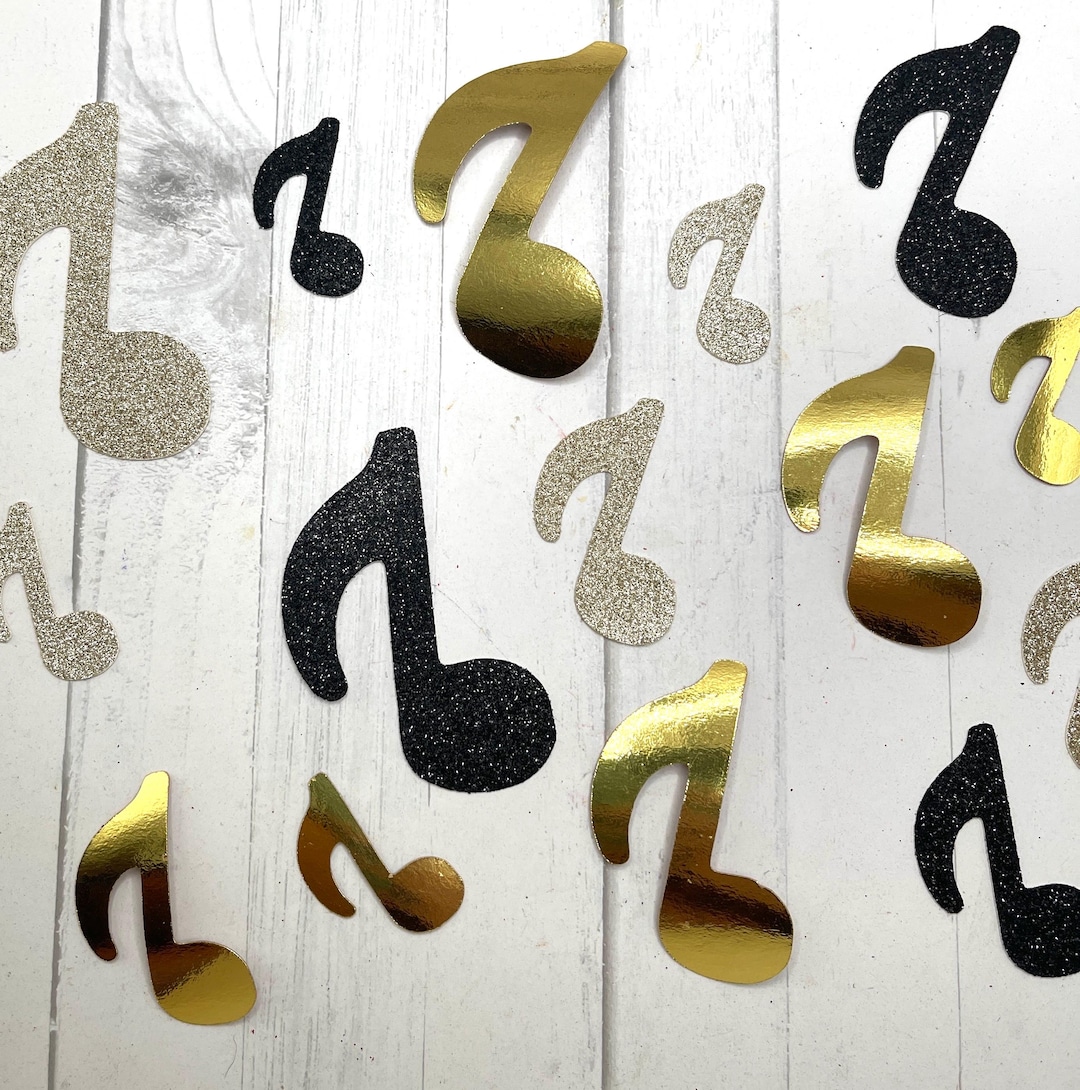 Die Cuts Music Notes 24 Pieces Mirror Glitter Cardstock Musical Die ...