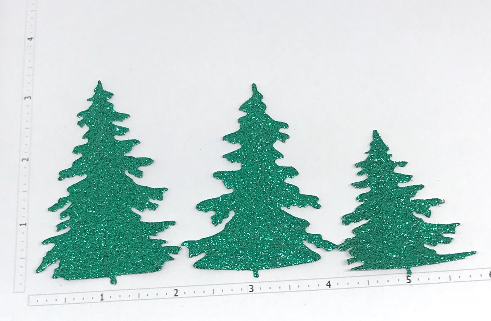 Die Cuts Christmas Pine Trees 15 Pieces Foil Mirror Glitter Basic ...