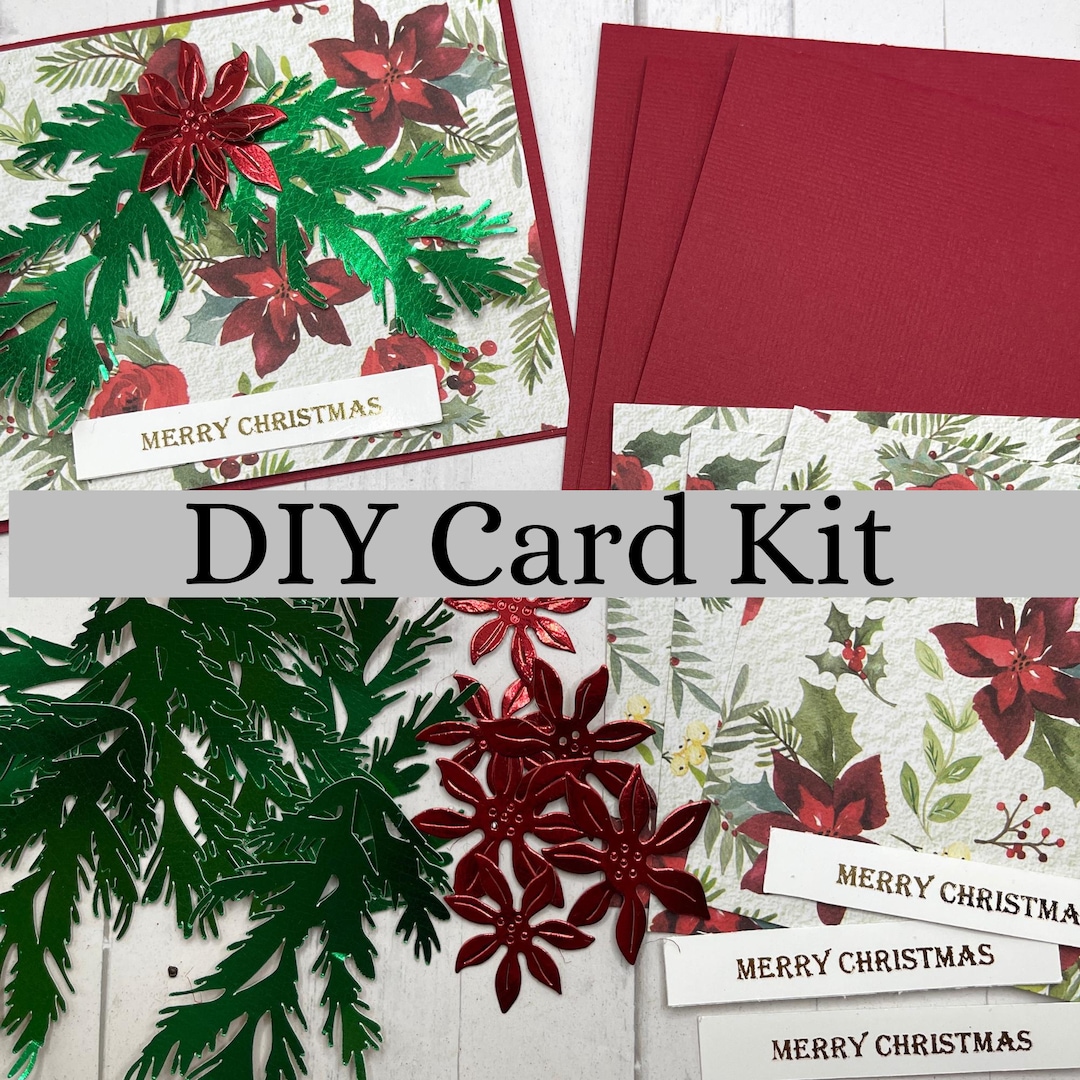 DIY Christmas Card Kit 4 Cards Make Your Own Holiday Greeting Cards ...